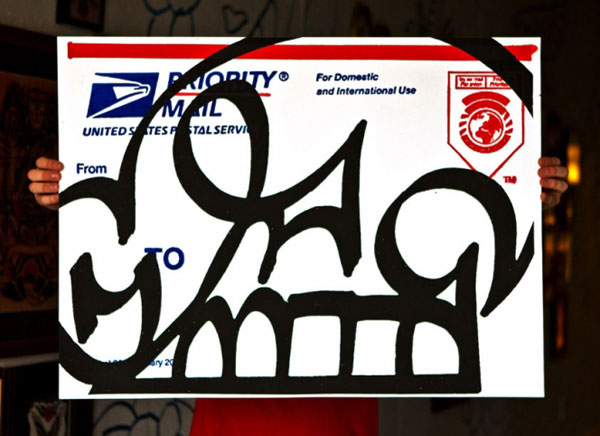 Priority Mail Sticker Graffiti