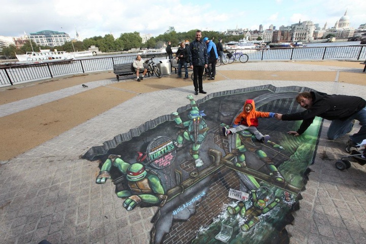 3d Sidewalk Art Ninja Turtles