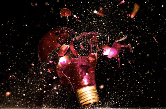 Exploding Light Bulb Photography
